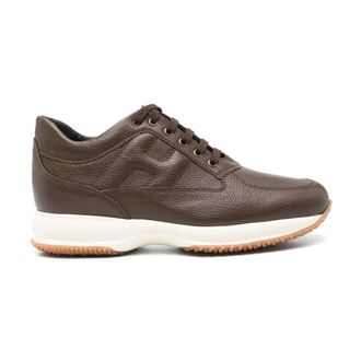 Hogan Homme, Chaussures, Brun, Taille: 40 1/2 EU Baskets interactif en veau marron