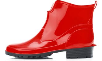 Ladeheid Gummistiefel Damen Kurz Wasserdicht Damenschuhe Elegant und Bequem LA-930 (Rot, 38 EU)