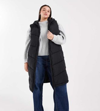 Only Doudoune longue sans manches - Noir