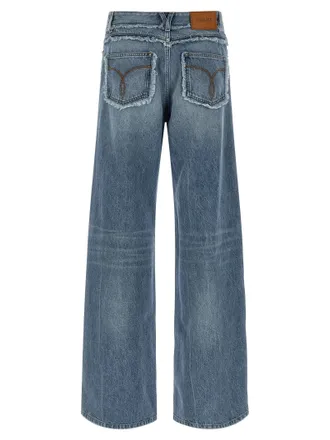 Versace Womens Blue Cotton Boyfriend Jeans Clothing