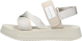 Calvin Klein Femme, Chaussures, Beige, Taille: 37 EU Prefresato Sandal Badge