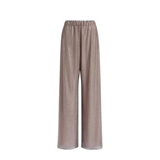 Alberta Ferretti Femme, Pantalons, Gris, Taille: 36 FR Pantalon large &agrave; micro-strass