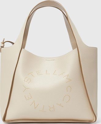 Stella McCartney Logo Top Handle Crossbody Tote Bag, Woman, Cream