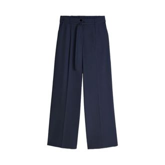 Summum Femme, Pantalons, Bleu, Taille: 40 FR Pantalon Pliss&eacute; en M&eacute;lange de Viscose
