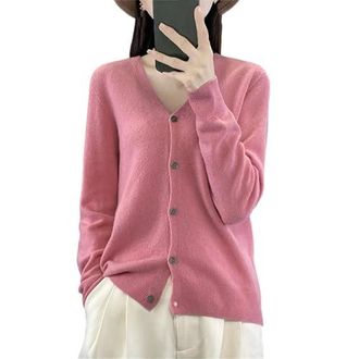 Generic Pull dhiver en % laine m&eacute;rinos pour femme - Col rond - Solide - D&eacute;contract&eacute; - Cachemire - Doux, rose, Taille XL