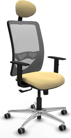 Piqueras y Crespo Stuhl mit R&uuml;ckenlehne Zulema mit 1D-Armlehnen, h&ouml;henverstellbarer Lendenwirbelst&uuml;tze und festem Kopfteil, ausgestattet mit Sincro 3 Positionen und Sch