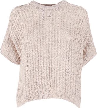 Antonelli Femme, Pulls, Beige, Taille: 40 FR Glici Pull en maille &agrave; col rond