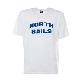 North Sails Elegantes wei&szlig;es Baumwoll-T-Shirt mit k&uuml;hnem blauem Logo - - Tops - Herren - Wei&szlig; - XL