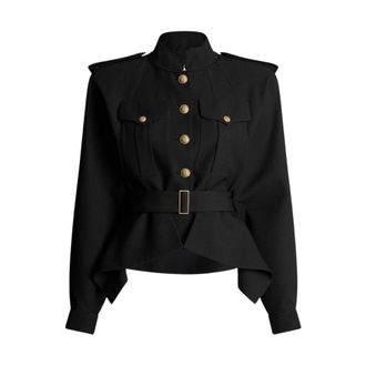 Balmain Figurierter Offiziersblazer - - Jackets - Damen - Schwarzk - XS