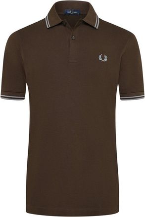 Fred Perry Piqu&eacute;-Poloshirt mit Logo-Stickerei und Kontrastb&uuml;ndchen in
