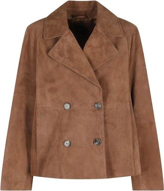 Max Mara Femme, Vestes, Brun, Taille: 38 FR Giacca in pelle