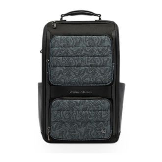 Piquadro Leder & wasserabweisender Laptop-Rucksack 14 - - Bags - Herren - Blau - ONE SIZE