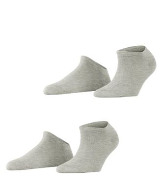 Esprit Damen Sneakersocken Uni Multipack W Sn Baumwolle kurz einfarbig 2 Paar, Grau Grey/Red 3821, 39-42