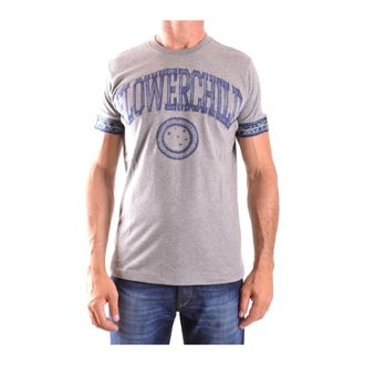 Diesel Graues Print Rundhals T-shirt - - Tops - Herren - Grau - S