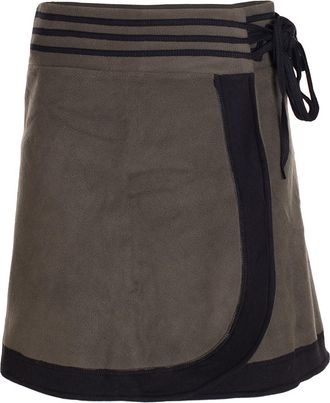 vishes Alternative Bekleidung - Thermorock Warmer Damen Winterrock kurz Wickelrock aus ECO-Fleece Olive