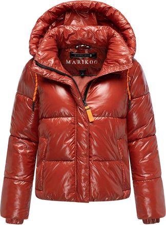 Marikoo Damen Winter Steppjacke Skyraa mit Kapuze & glänzendem Design