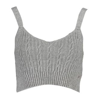Tommy Hilfiger Femme, Pulls, Gris, Taille: 34 FR Cable Knit Crop Top