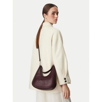 Calvin Klein Handtasche Calvin Klein Bold Ck Small Crescent Bag LV04F3561G Dunkelrot