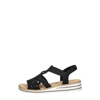 Rieker Femme, Chaussures, Noir, Taille: 40 EU Sandales plates