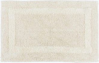Homescapes Premium Badematte Creme, Badvorleger 50x80 cm, Badteppich Baumwolle mit Wende-Design