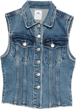 Lois Femme, Vestes, Bleu, Taille: 36 FR Gilet &agrave; Boutons