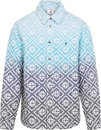 Casablanca Homme, Chemises, Multicolore, Taille: M Monogram Gradient Jacquard Shacket