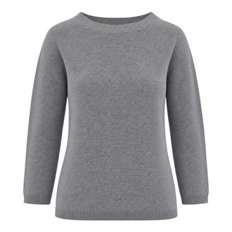 Fabiana Filippi Platinum lurex Scollo barca Punto riso grande - Femme - Pulls - Gris - Taille: 36 FR