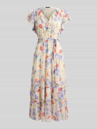 Lauren Ralph Lauren Tailliertes Midikleid mit Volants