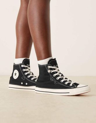Converse Chuck Taylor All Star Hi Valentines - Sneaker in Schwarz mit Herzdetail