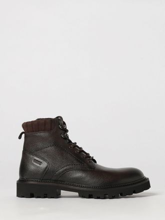 HUGO BOSS Bottes de combat Julyo en cuir grain&eacute; avec cheville rembourr&eacute;e et semelle crant&eacute;e