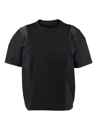 sacai t-shirt en coton à empiècements - Noir