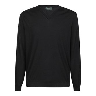 Zanone Homme, Pulls, Bleu, Taille: 4XL Pull en laine bleu col V