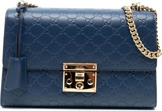 Gucci sac porté épaule Guccissima Padlock médium (2016-2025) - Bleu