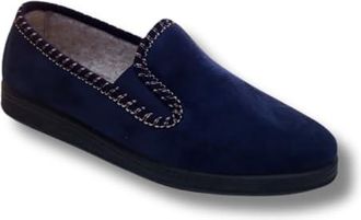Generico Davema Pantoufles &agrave; chaussures Maison Homme en tissu chaud avec &eacute;lastique art. 1385, 1385 Bleu, 45 EU