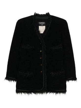 Chanel 1994 kragenlose Jacke - Schwarz