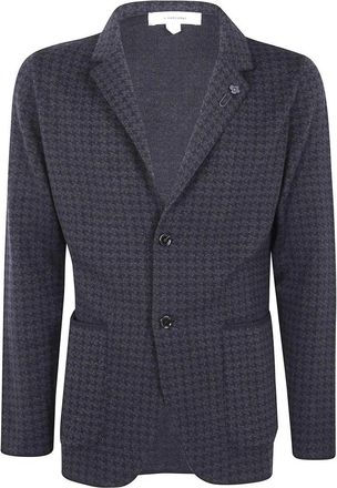 Lardini Homme, Vestes, Noir, Taille: XS Blazer en maille pied-de-poule