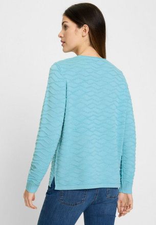 Olsen Strickpullover mit wellenartigem Strickmuster