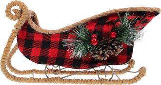 SOLUSTRE Weihnachtsschlitten Dekoration Metall Tischornament Festliche Desktop Schmuck Für Weihnachtsfeier Filigran Und Stabil