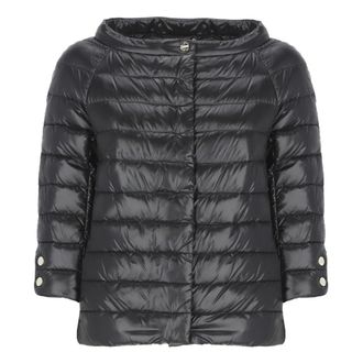 Herno Femme, Vestes, Noir, Taille: 40 FR Blouson Rembourr&eacute; Noir avec Coutures Apparentes