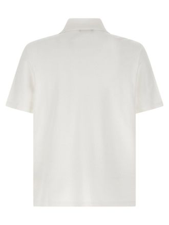 Balmain Logo-Embroidered Piqu&eacute; Polo - Cream