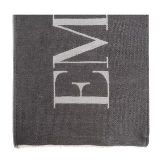 Emporio Armani Schal mit Logo - - Accessories - Herren - Grau - ONE SIZE