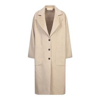 Blanca Vita Femme, Manteaux, Beige, Taille: 40 FR Elegant Beige Coat Aw24