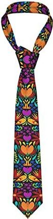 Generic Cravate Pour Hommes Fleur Printani&egrave;re Ethnique Mexicaine Classique Necktie Confortable Cravate DAffaires Pour Affaires Travail Accessoires