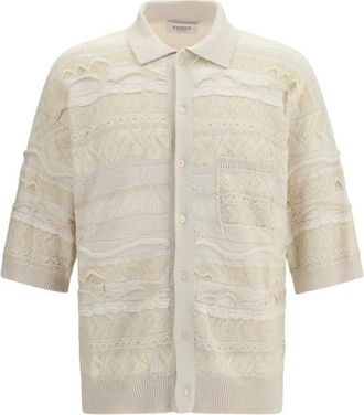 Laneus Homme, Chemises, Blanc, Taille: M/L Polo en coton avec col classique