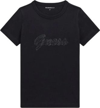 Guess Femme, Tops, Noir, Taille: 40 FR T-shirt Boxy en coton