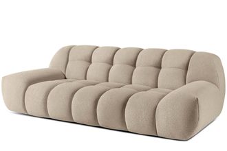 Konsimo Modernes Sitzer Sofa VENA - Stylisches Japandi Couch, Boucl&eacute;-Stoff, Komfortabel & Ergonomisch - Wohnzimmer Couch Design, Premiumqualit&auml;t aus EU. (beig