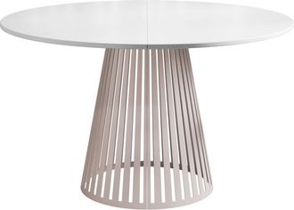 Mirjan24 Ausziehbarer Esstisch Cumair 120, Runder Esszimmertisch für 4-6 Personen, Beine aus Stah, Praktischer Tisch für Küche, Geeignet für Wohnzimmer (Arktis