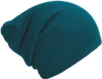 DonDon Bonnet Homme Bonnet Femme Bonnet hiver Slouch Beanie p&eacute;trole