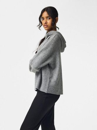Pieces Kapuzenpullover PCMALOU LS KNIT HOODIE NOOS BC Materialmix, mit Wolle und Stretch, slim fit