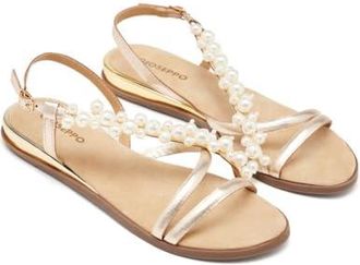 Gioseppo Femme Templeton Sandale Plate, Platine, 37 EU